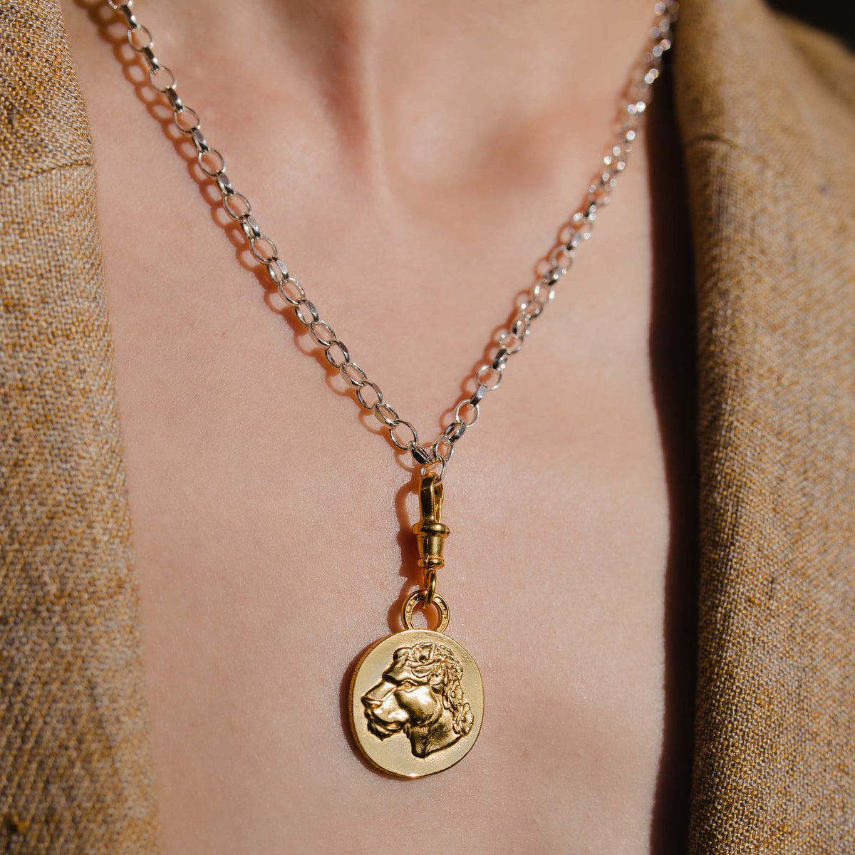 LARGE LIONESS COIN CHARM – Mikaela Lyons Jewellery